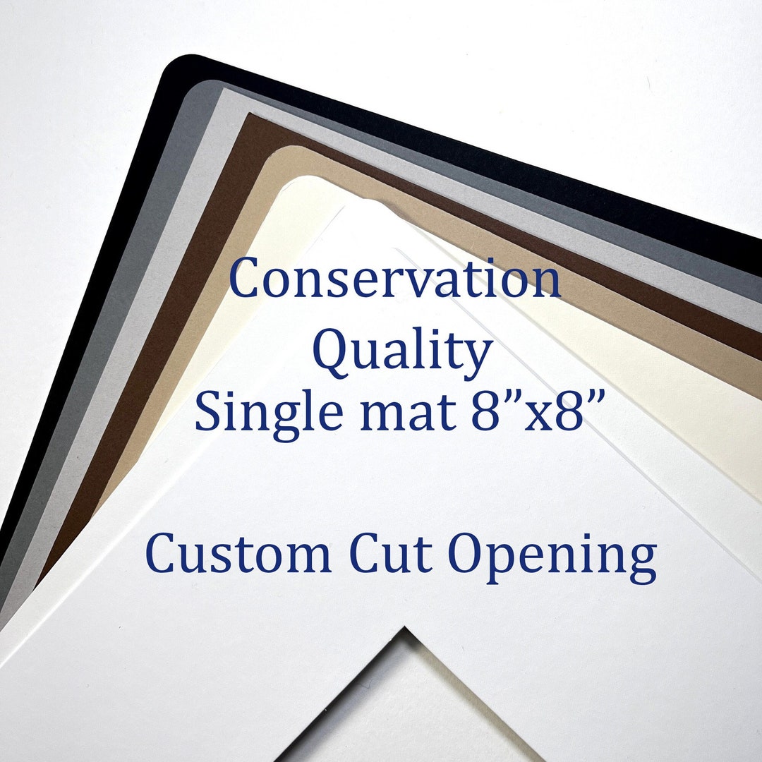 8x8 Matboard Picture Frame Matting, Photo Mat, Single Mat Conservation ...