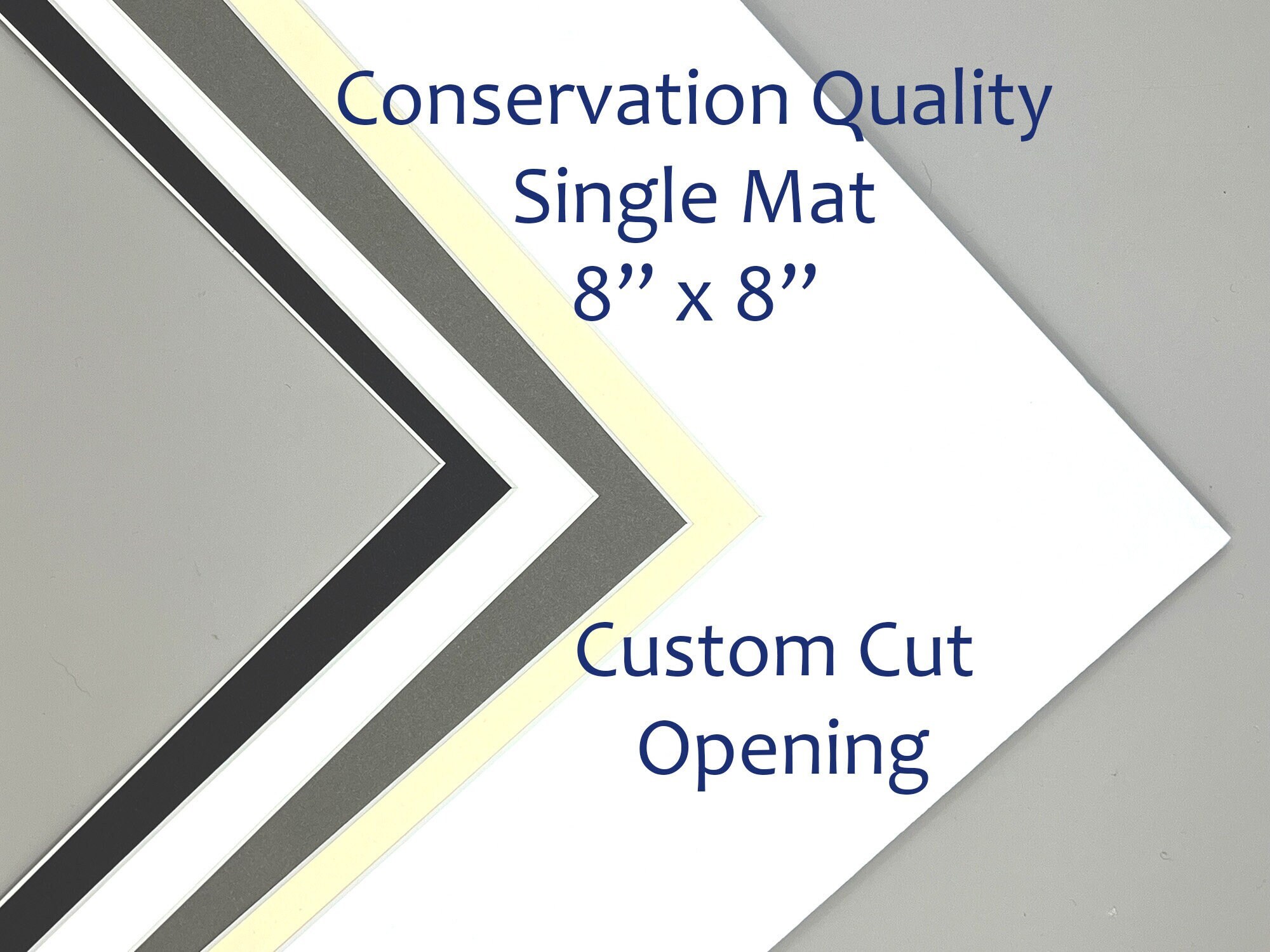 8x8 Matboard Picture Frame Matting, Photo Mat, Single Mat Conservation ...