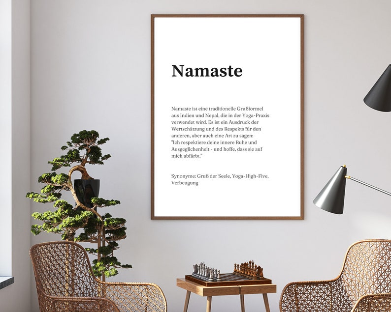 Poster Namaste - Definition Yoga, Relaxation, Sport, Wall Art ...