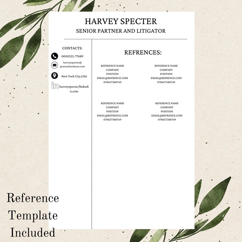 Legal Resume, Professional Resume, CV Template, Cover Letter Template ...