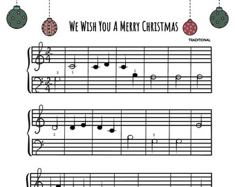 We Wish You A Merry Christmas Easy Piano Sheet Music, Digital ...
