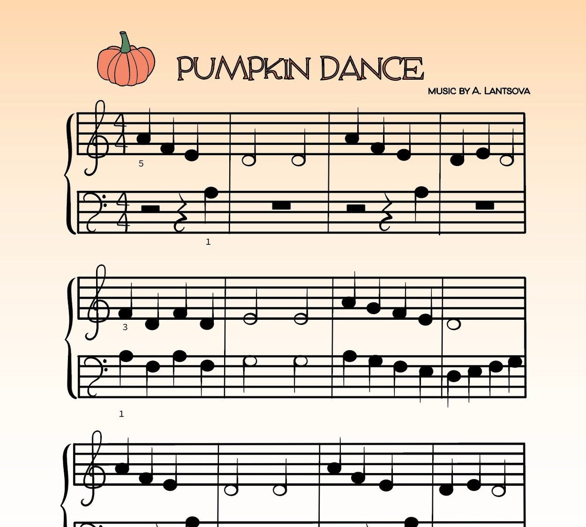 Pumpkin Dance - Halloween Piano Music Sheet - Etsy