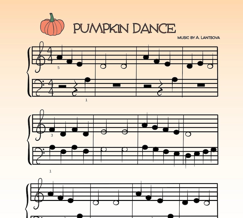 Pumpkin Dance - Halloween Piano Music Sheet - Etsy