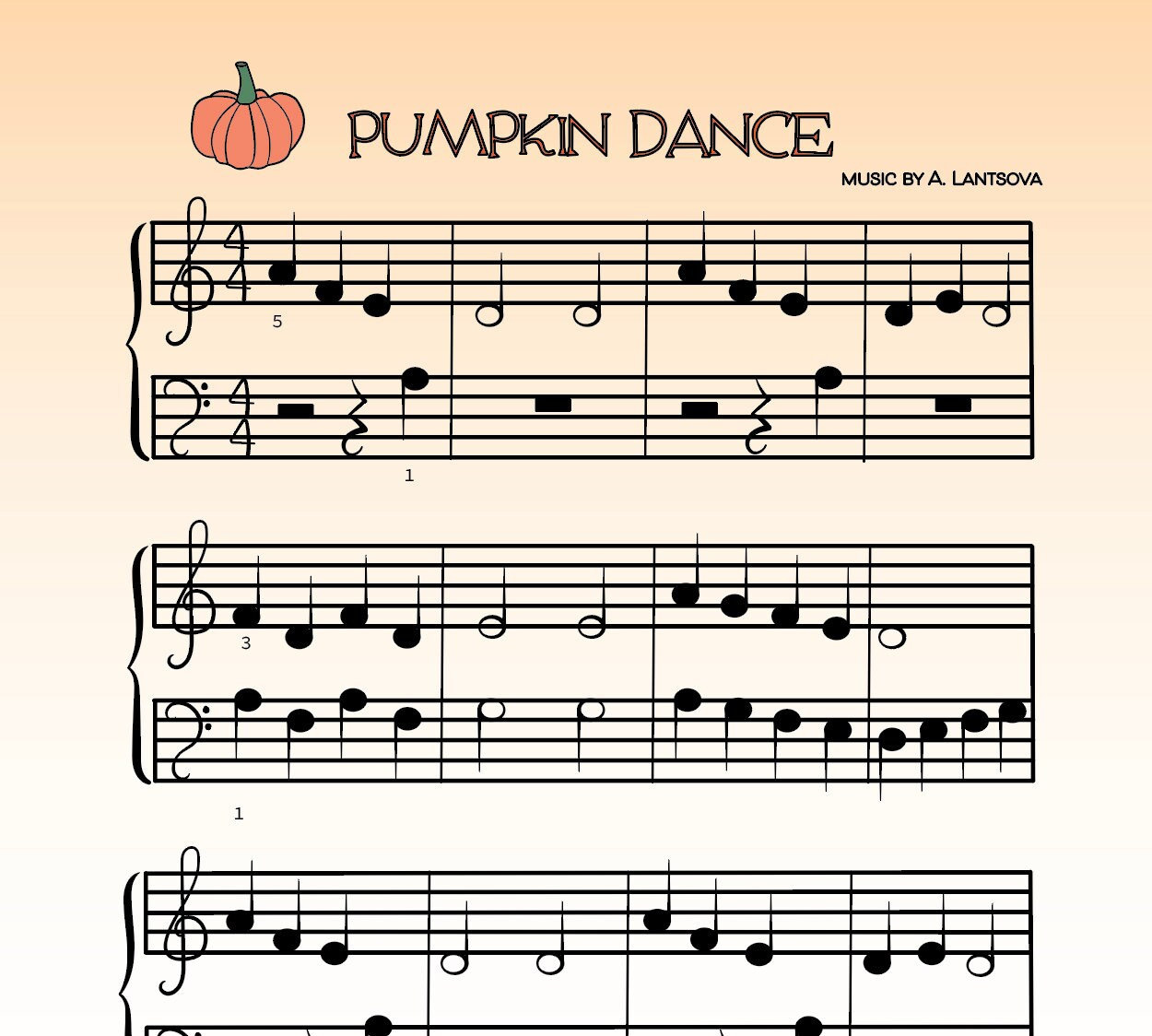 Pumpkin Dance - Halloween Piano Music Sheet - Etsy