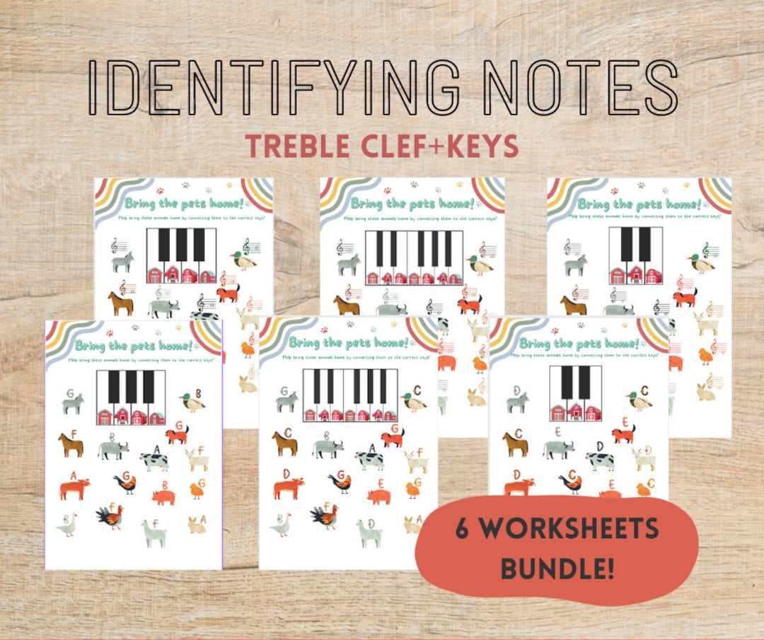 Music Printable - Identifying Piano Keys and Reading in Treble Clef - Etsy