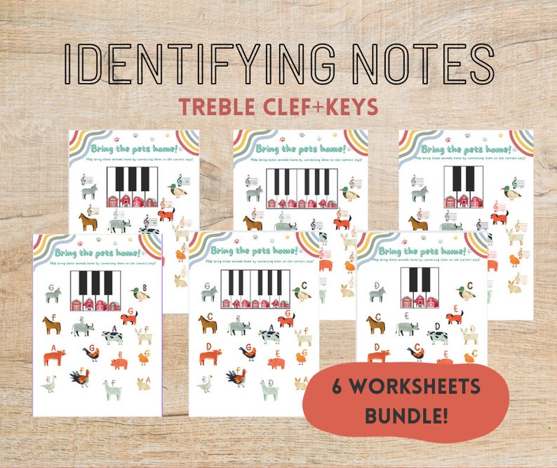 Music Printable Identifying Piano Keys and Reading in Treble - Etsy
