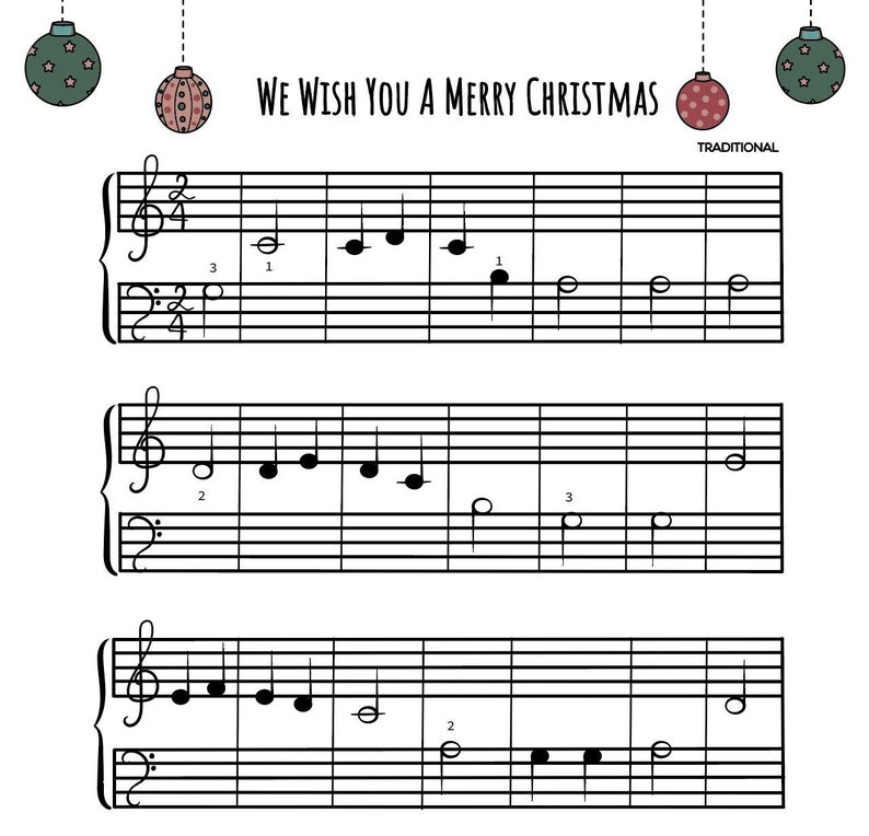 We Wish You a Merry Christmas - Piano Christmas Sheet Music for ...