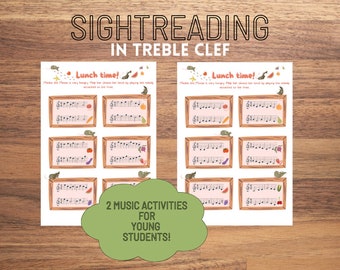 Music Printable Identifying Notes in Treble Clef - Etsy