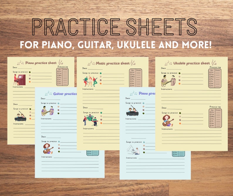 Printable Practice Worksheets for Music Teachers - Etsy