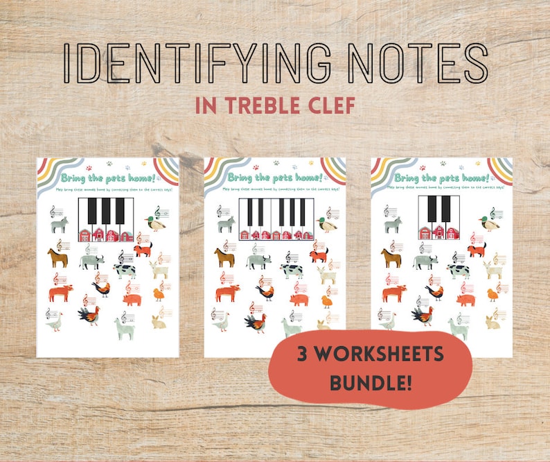 Music Printable - Identifying Notes in Treble Clef - Etsy