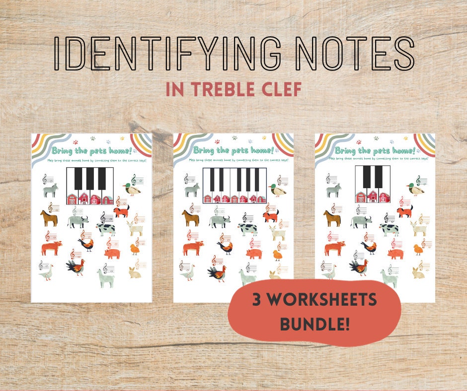 Music Printable - Identifying Notes in Treble Clef - Etsy