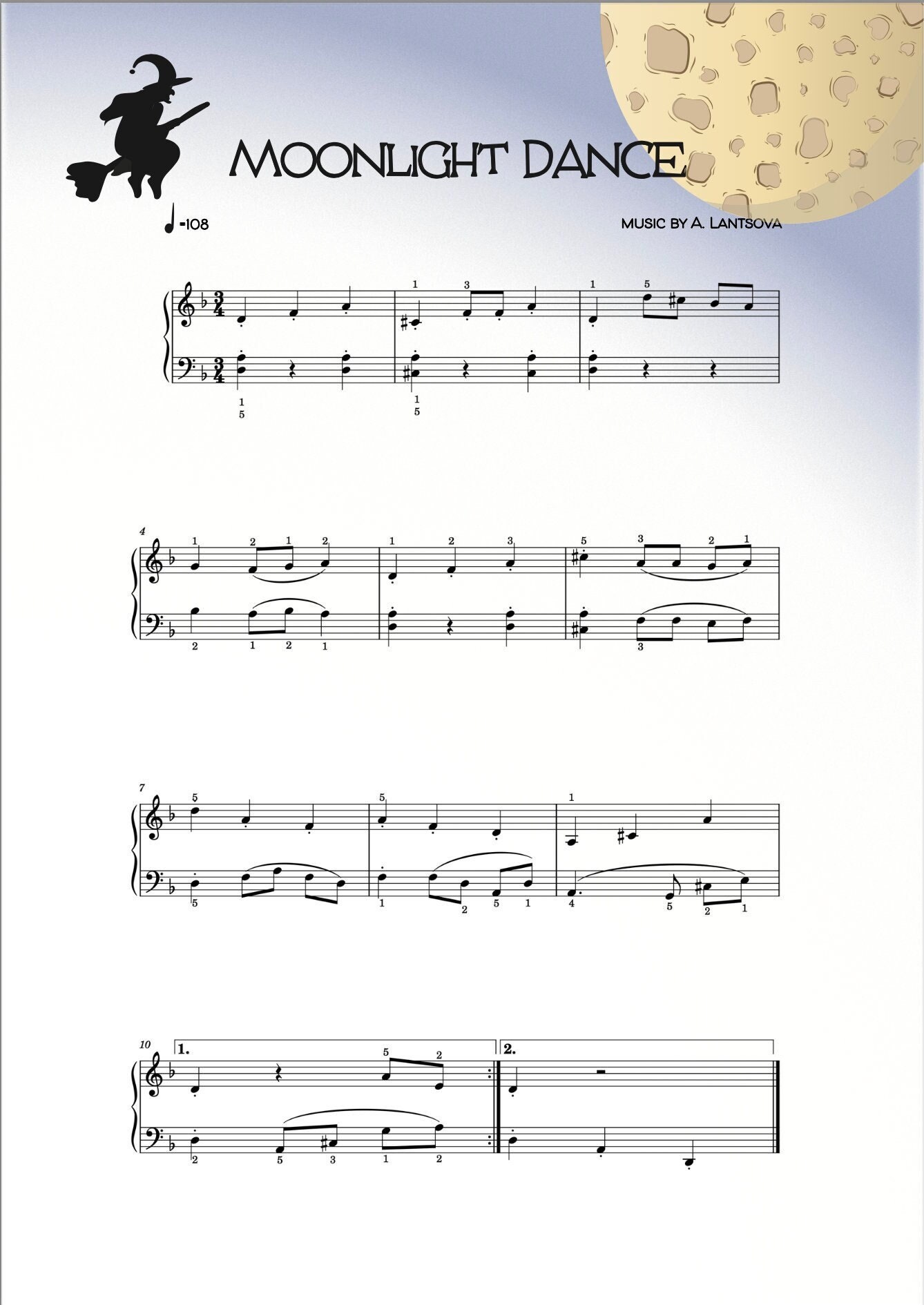 Moonlight Dance - Piano Song for Halloween - Etsy