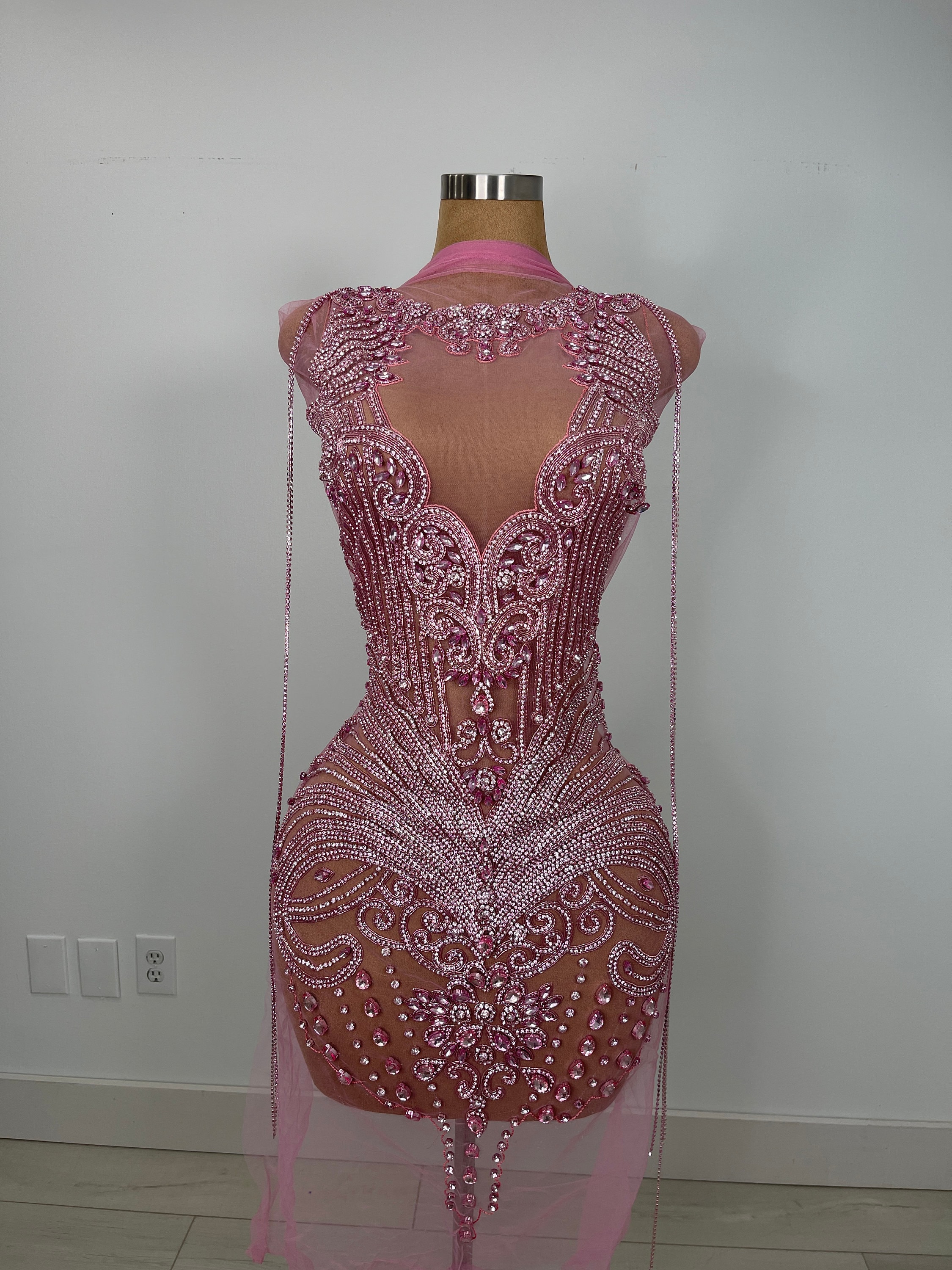 Custom Pink Rhinestone Birthday Dress - Etsy