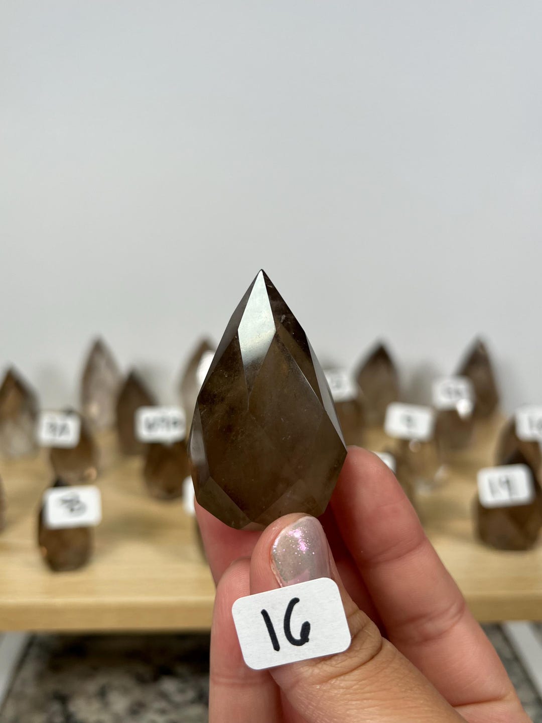 Smoky Quartz Faceted Flame | Crystal Flame, Quartz Carving, Healing ...