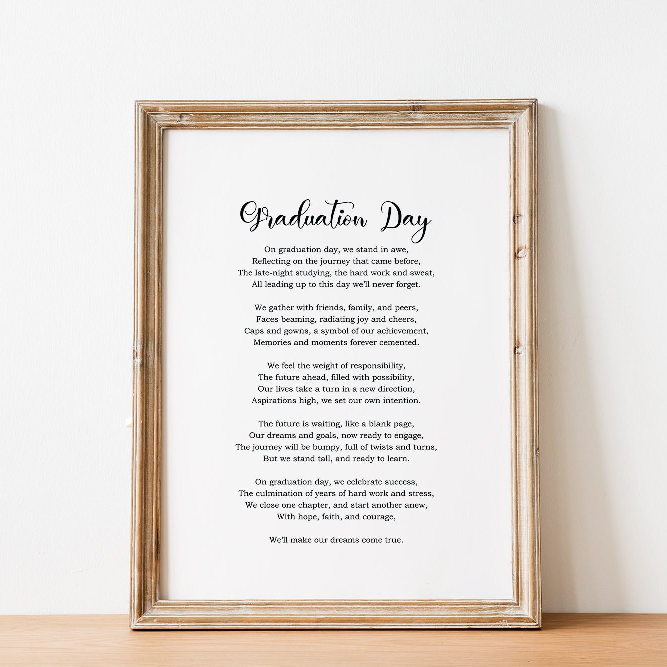 Inspirational Wall Art Poem Print for Highschool Grad Class of 2024 ...