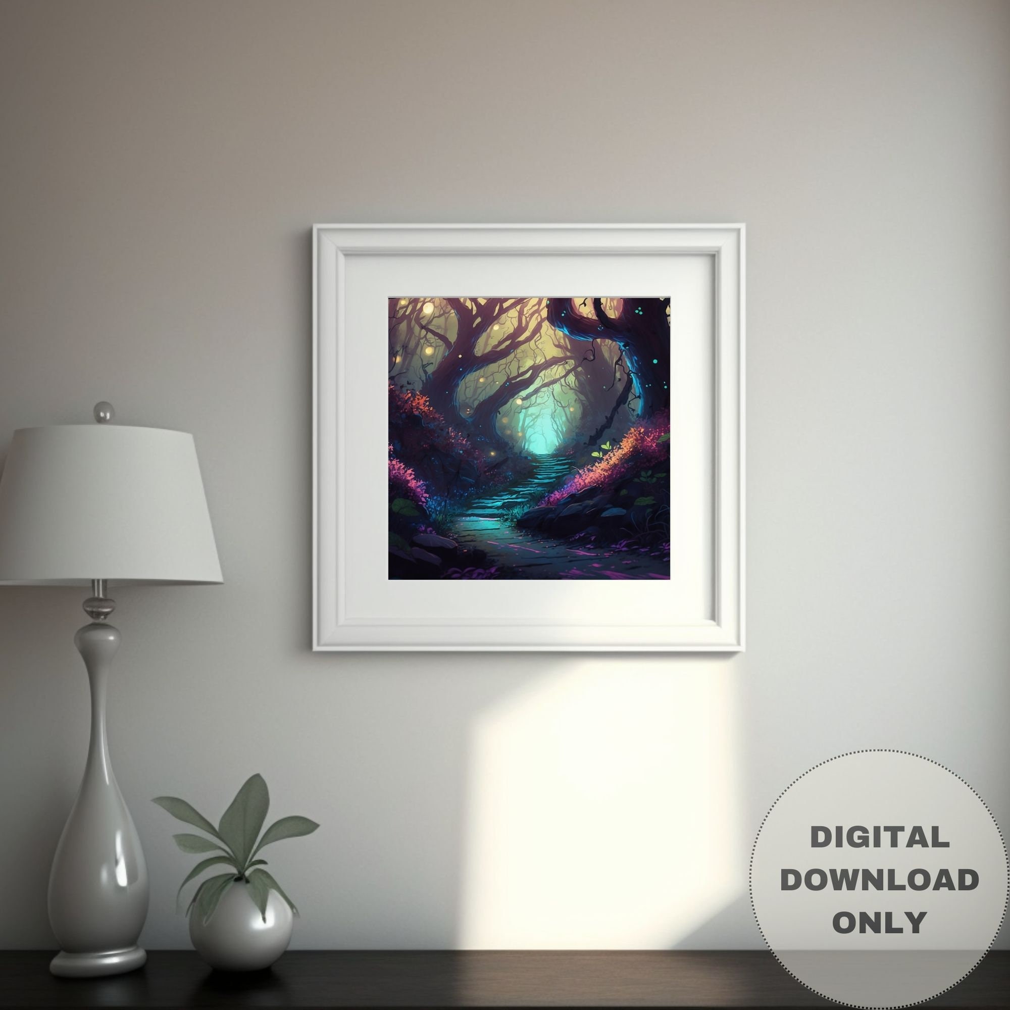 Enchanted Forest Trail, Forest-ethereal-mystical, Printable Wall Art ...
