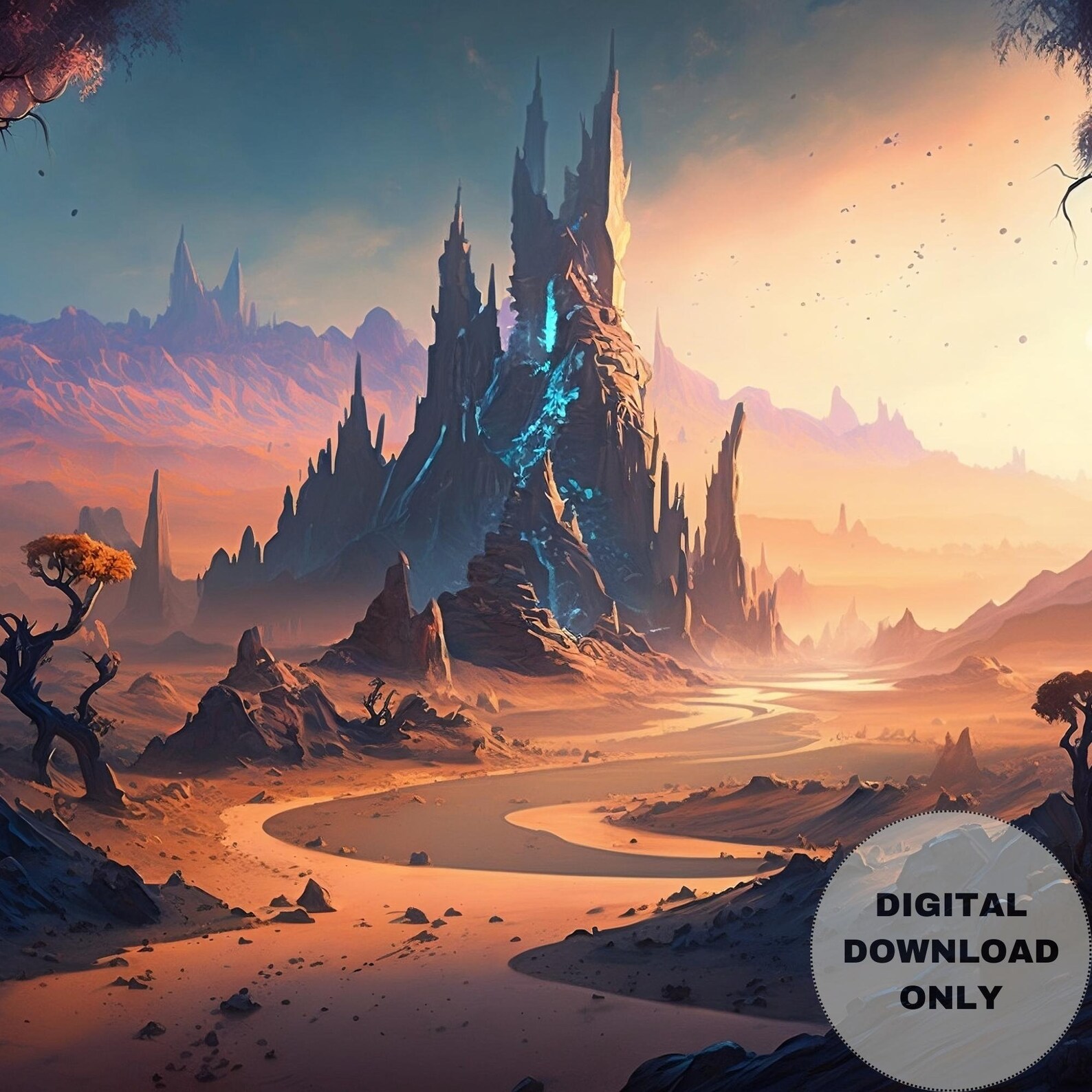 Central Desert Mana Spire, Desert-magic-ethereal, Printable Wall Art ...