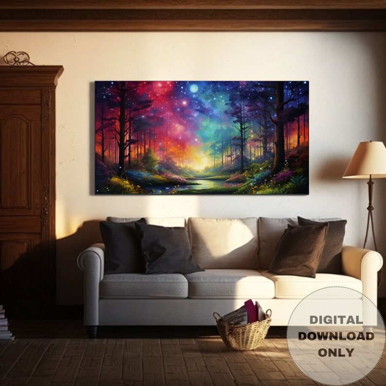 Astral Lights in the Ethereal Woods, Forest-astral-light, Printable ...