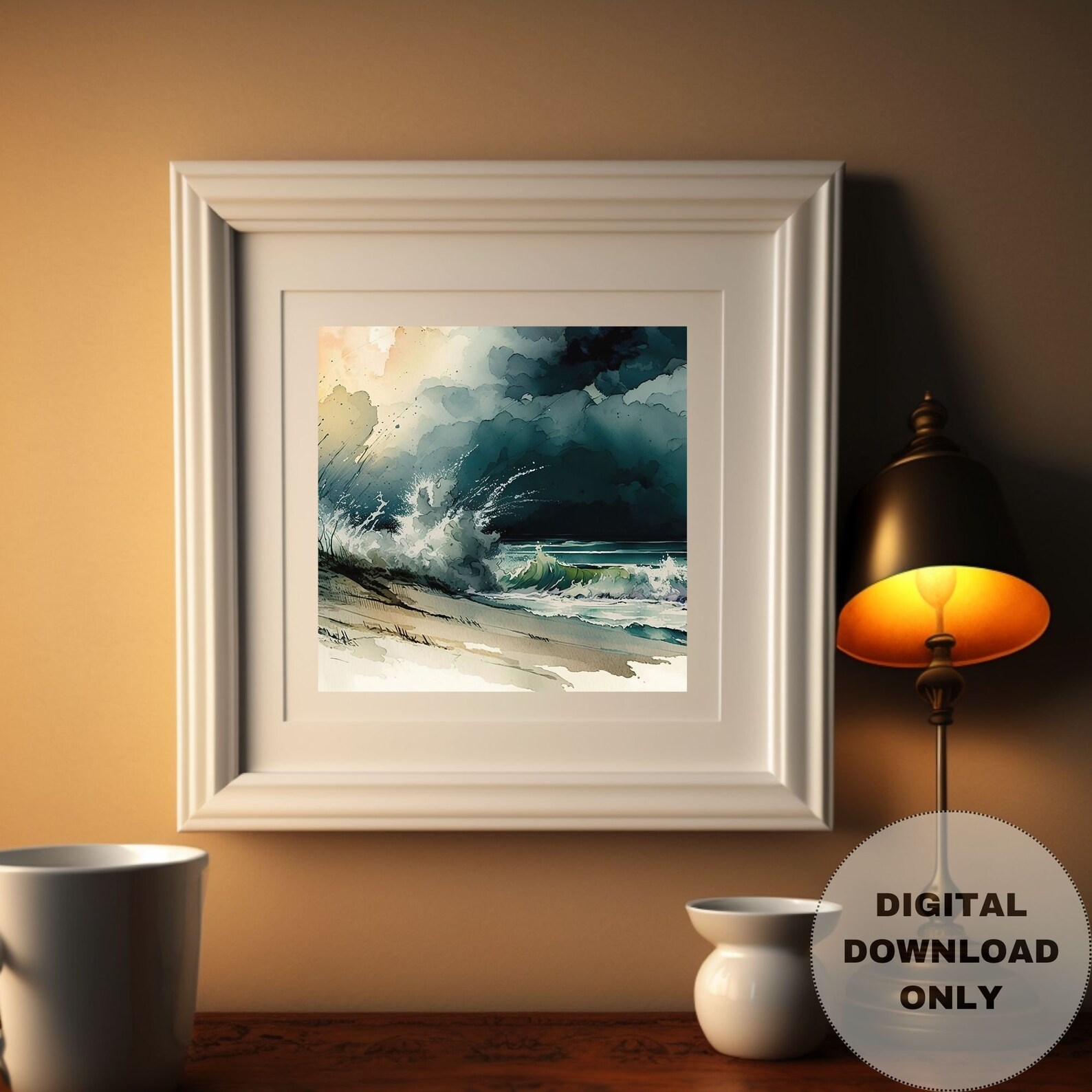 Maelstrom by the Sea, Ocean-beach-storm, Printable Wall Art, Digital ...
