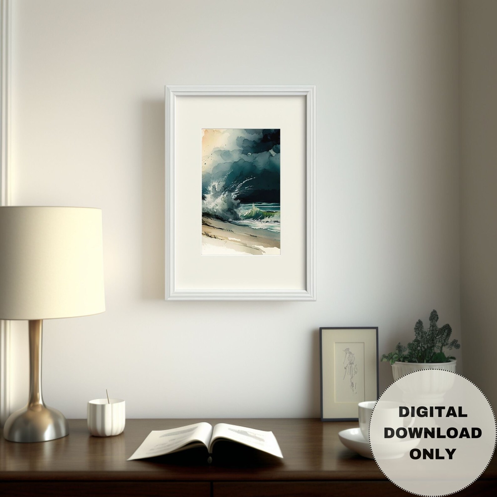 Maelstrom by the Sea, Ocean-beach-storm, Printable Wall Art, Digital ...
