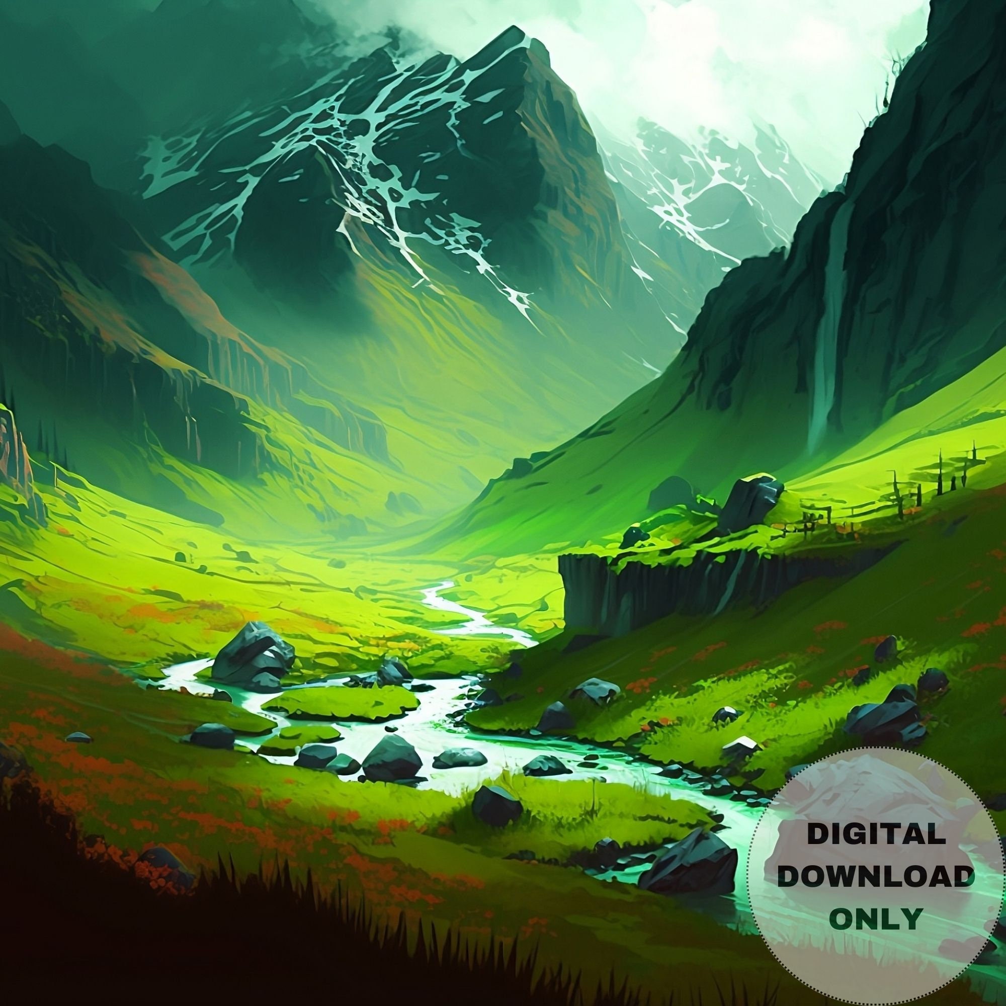 Valley of the Ancient Primordial Ancestors, Valley-mountains-river ...