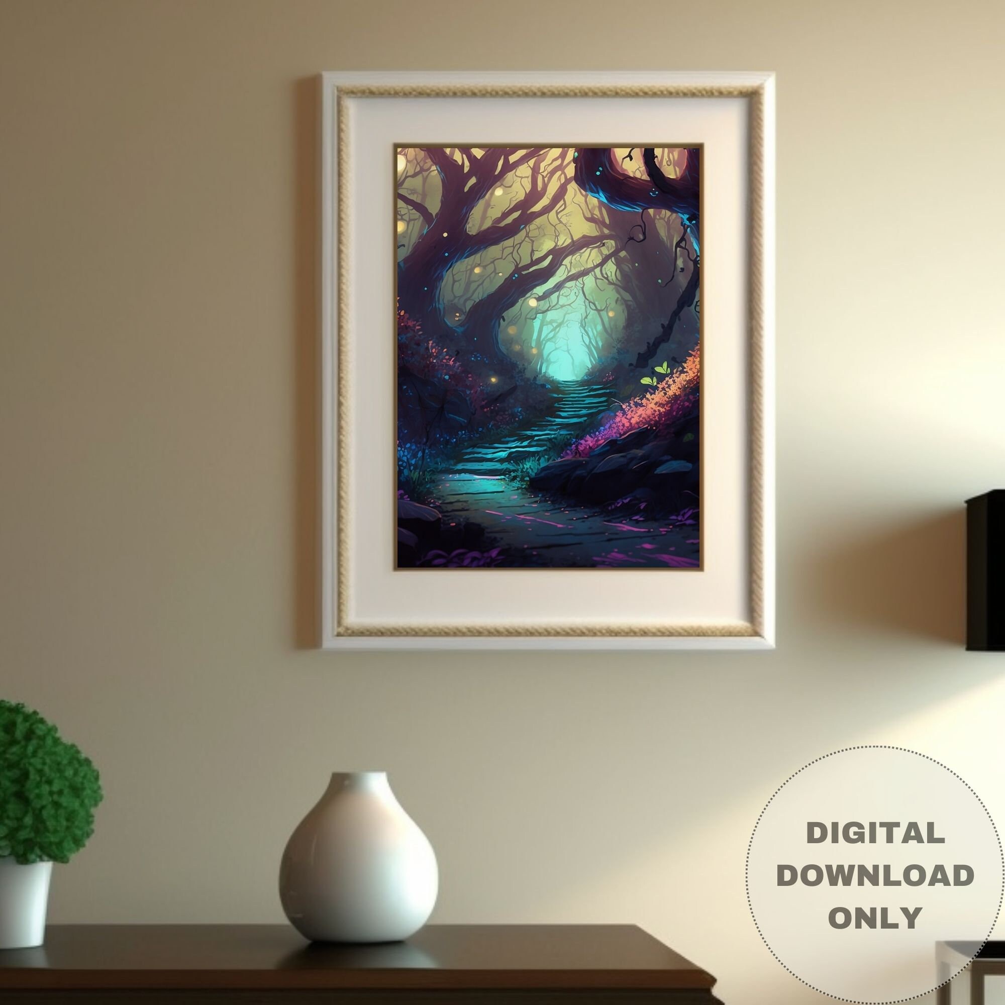 Enchanted Forest Trail, Forest-ethereal-mystical, Printable Wall Art ...