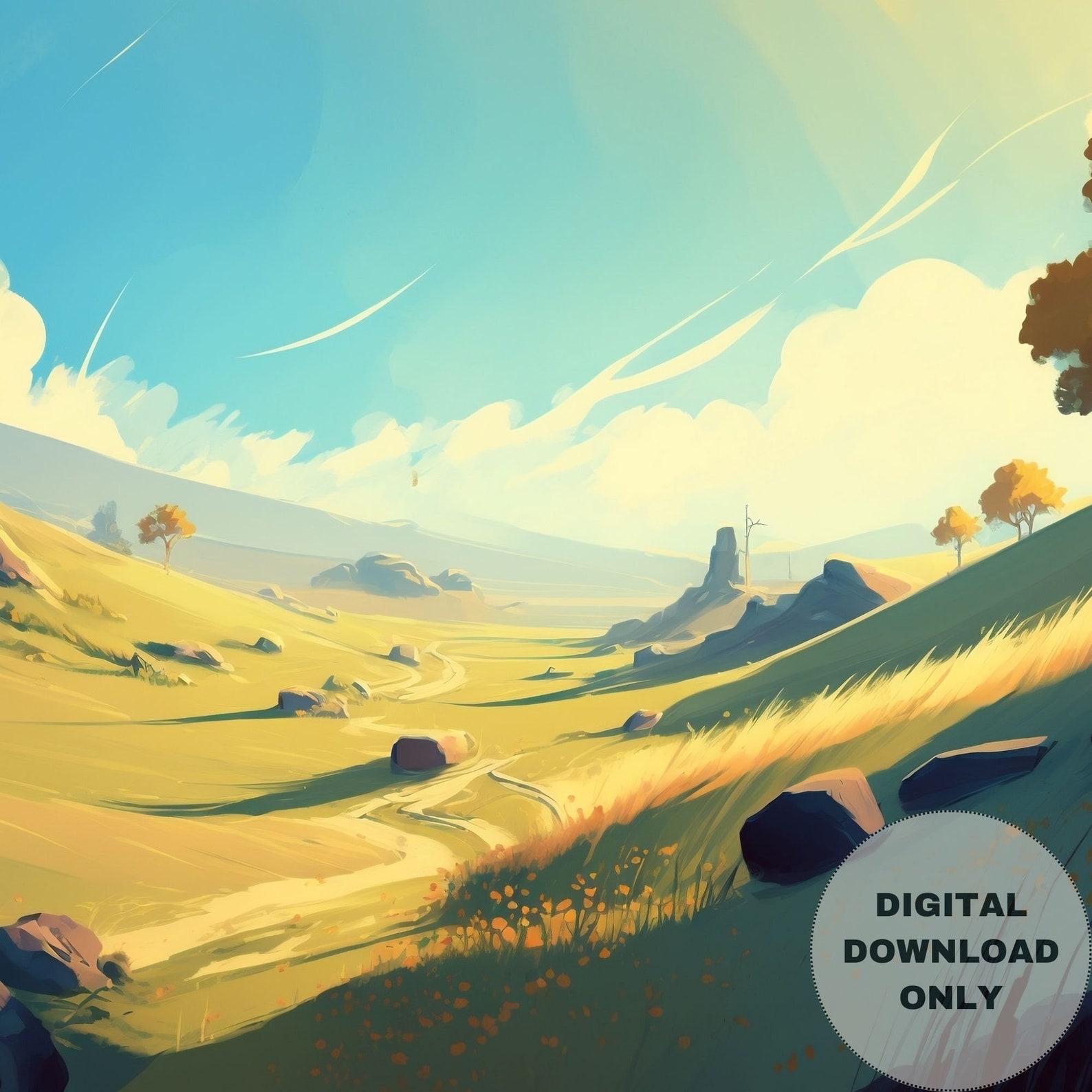 Trail Through the Gentle Hills and Open Plains, Fields-hills-trail ...