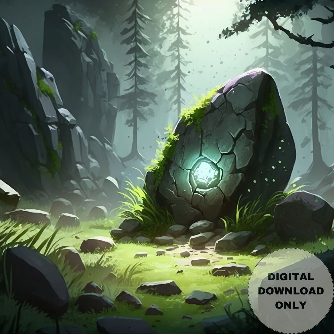 Runic Energies of the Forgotten Forest, Stones-forest-runes, Printable ...