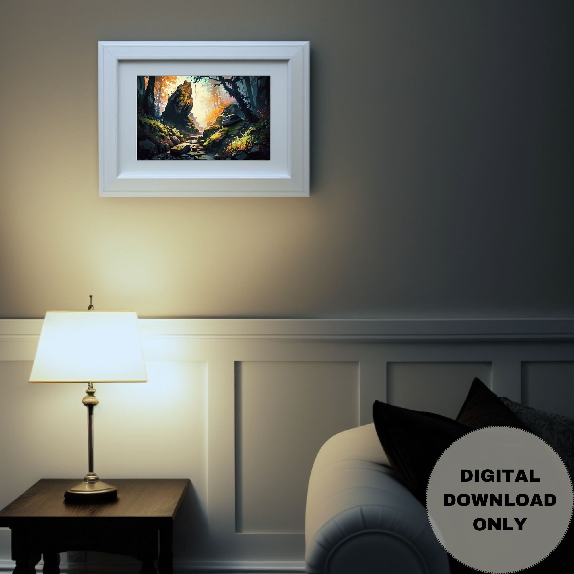 Ancient Stone Path Reclaimed by Nature, Stone-forest-nature, Printable ...