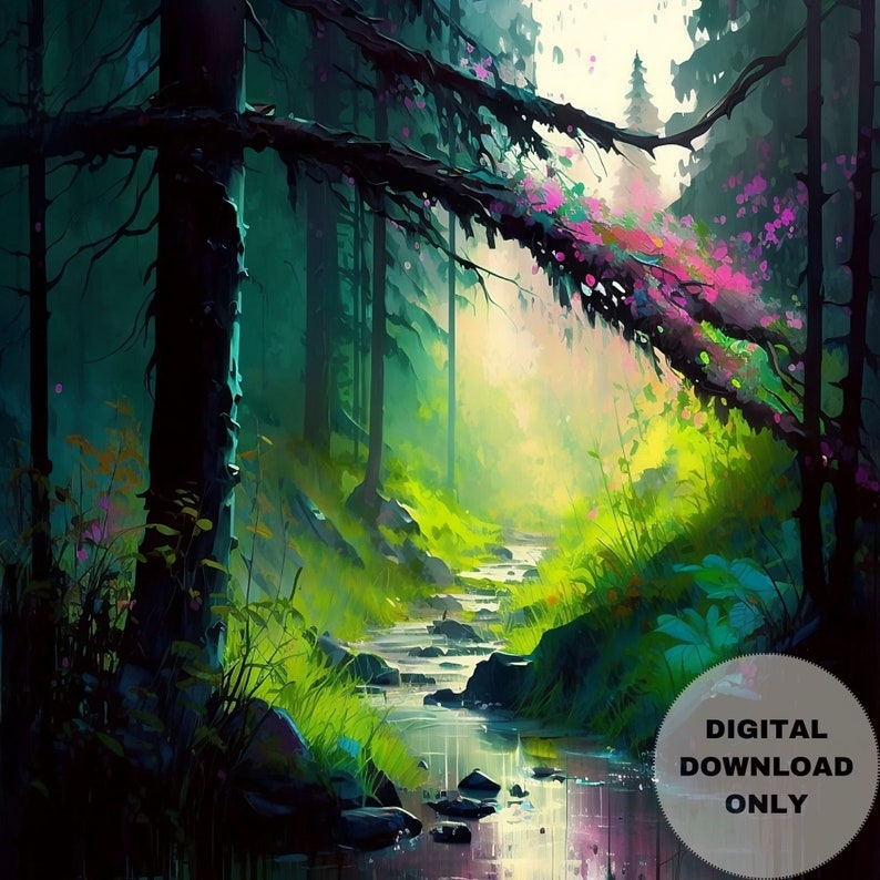 Blossoming Wilderness Springtime in the Vibrant Forest, Forest-spring ...