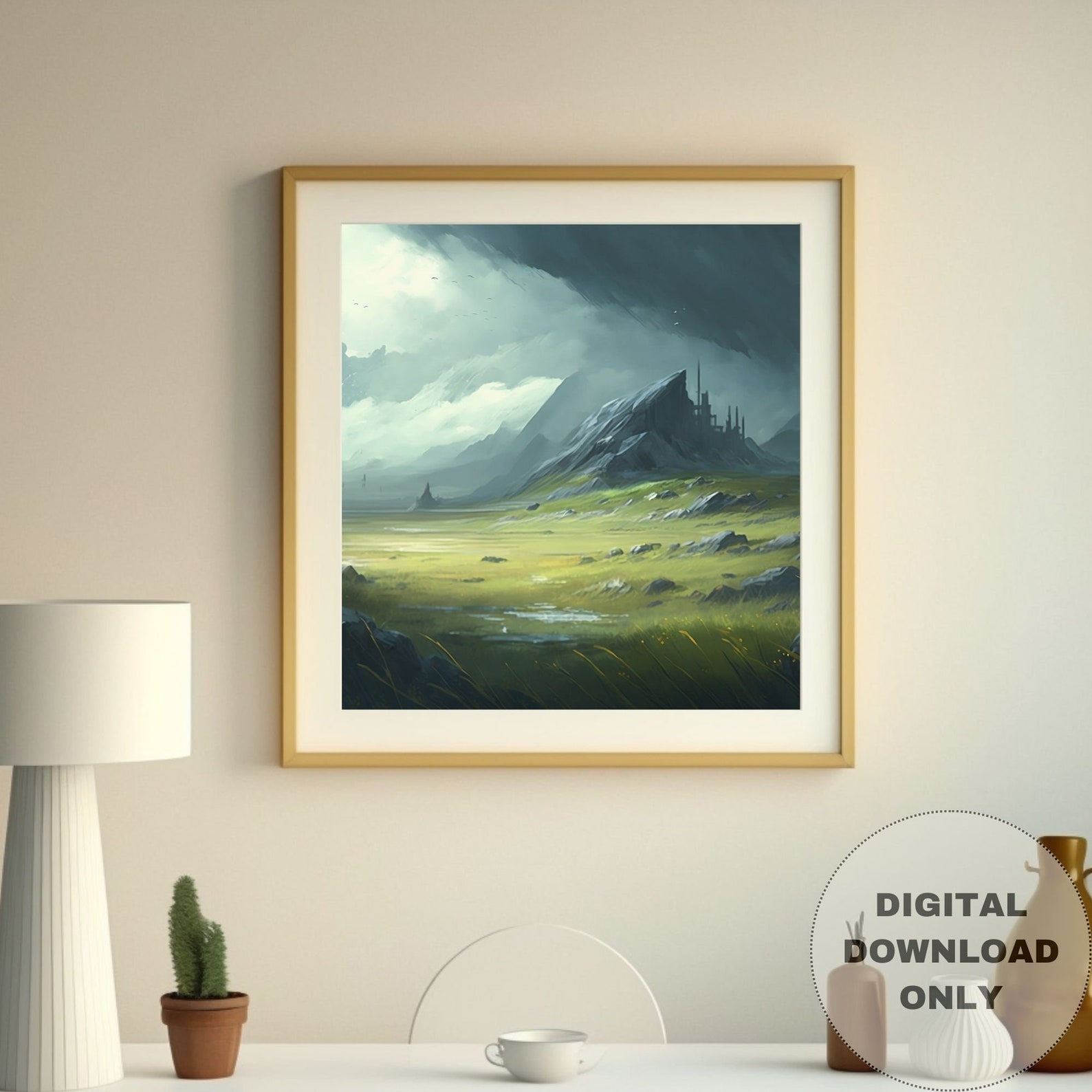 Ruined City From the Ancient Sky, Plains-mountains-ruins, Printable ...