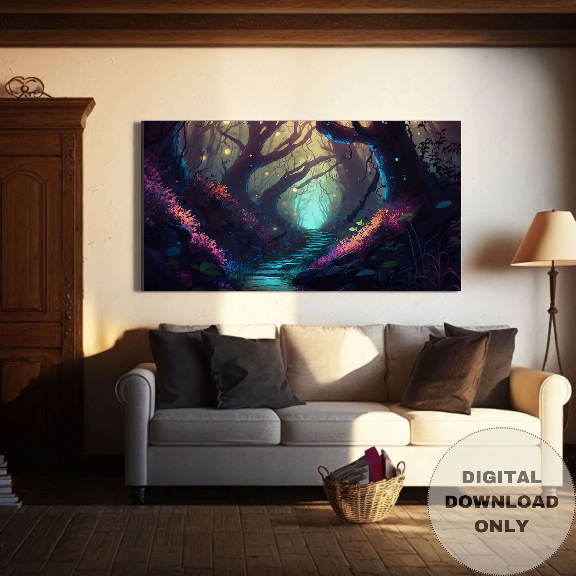 Enchanted Forest Trail, Forest-ethereal-mystical, Printable Wall Art ...