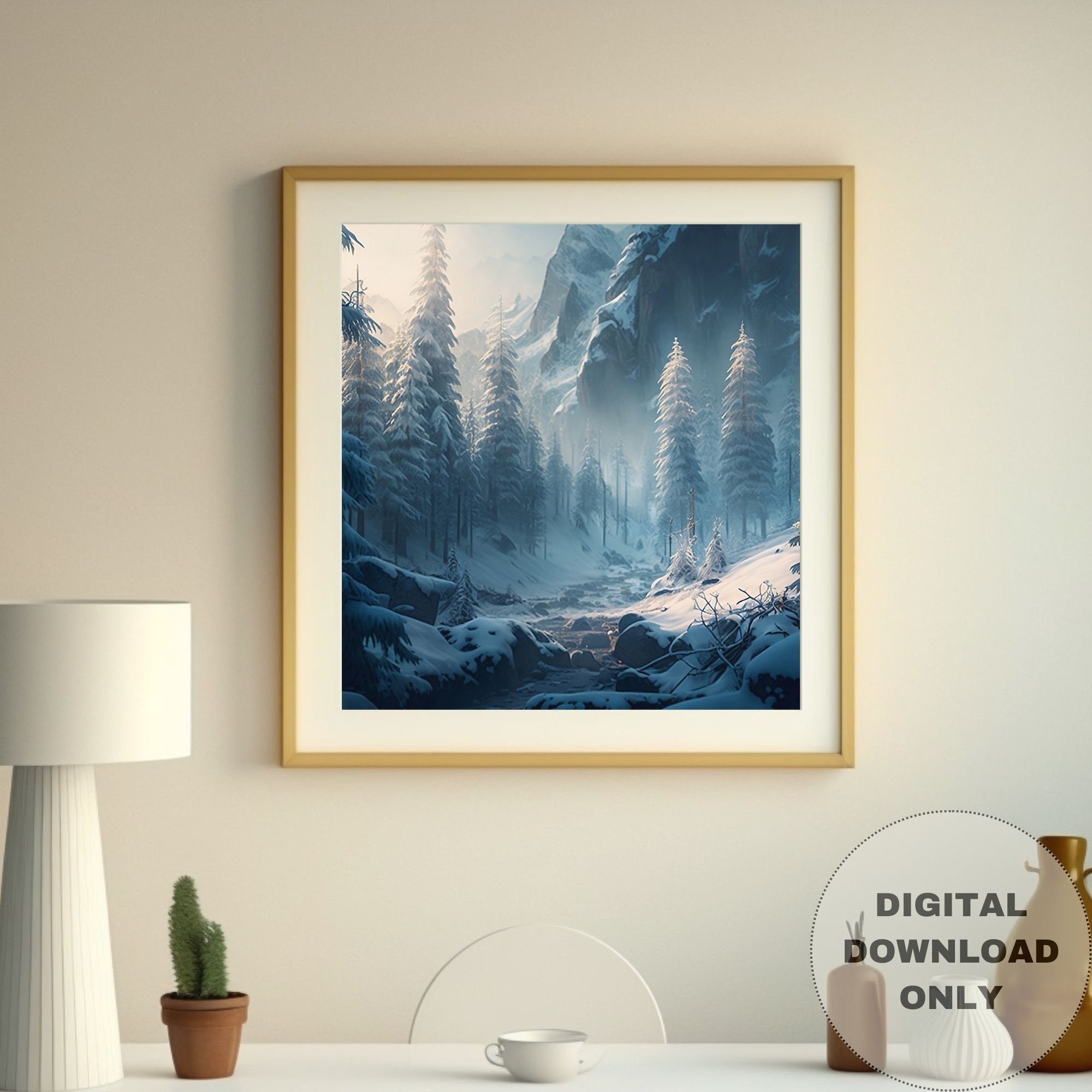 Frigid Winter River in the Mountains Shade, Winter-mountain-forest ...