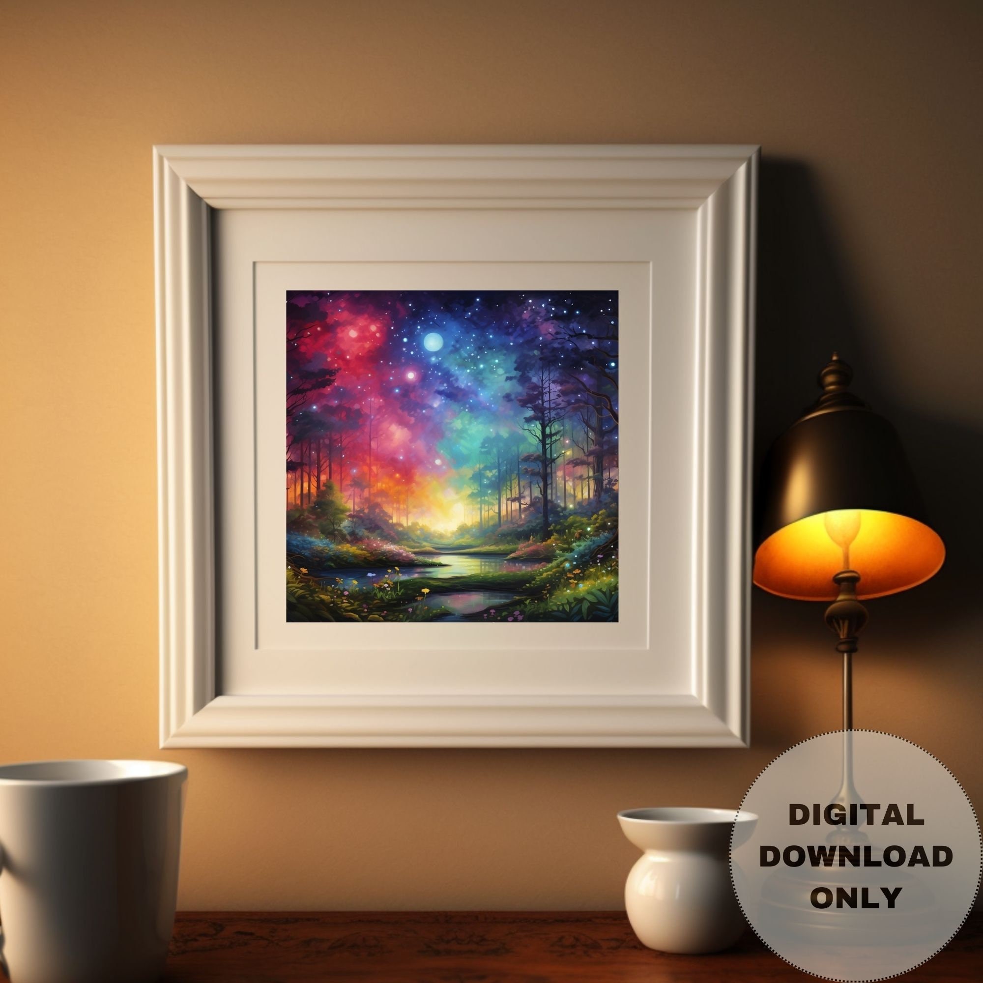 Astral Lights in the Ethereal Woods, Forest-astral-light, Printable ...