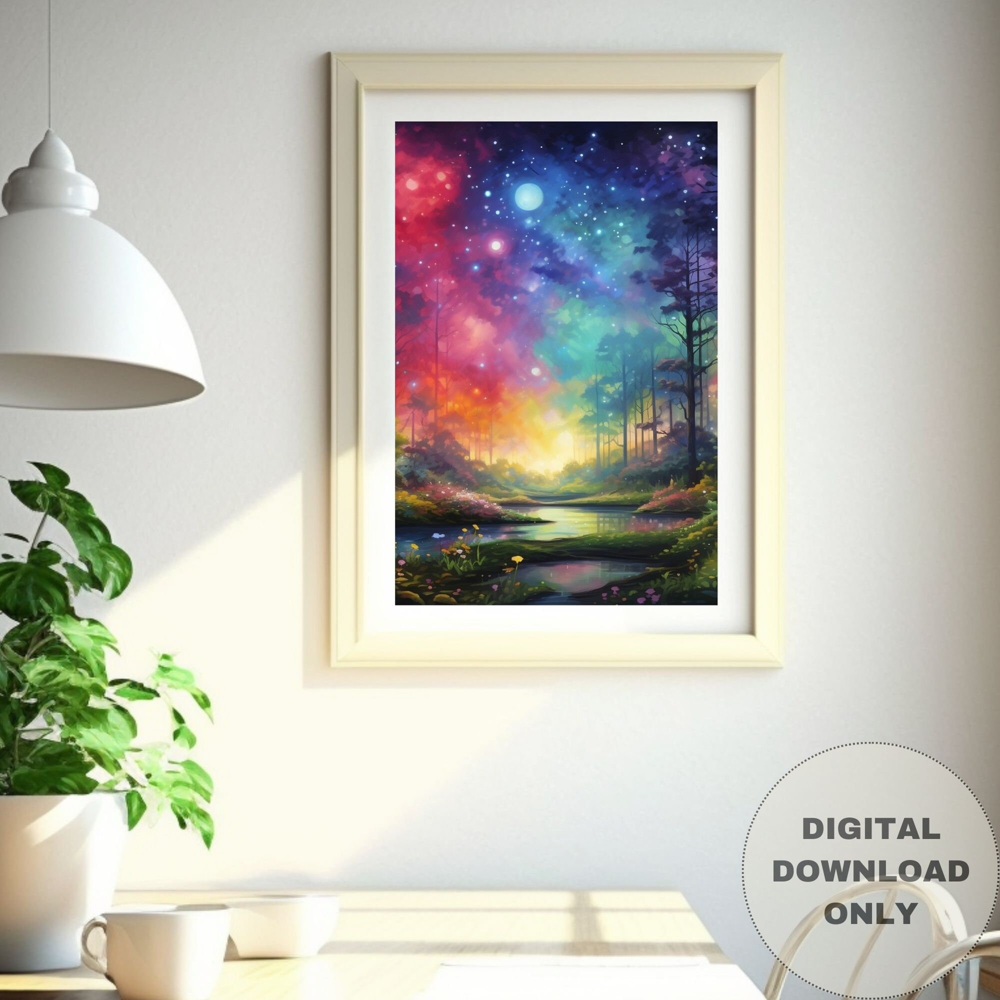 Astral Lights in the Ethereal Woods, Forest-astral-light, Printable ...