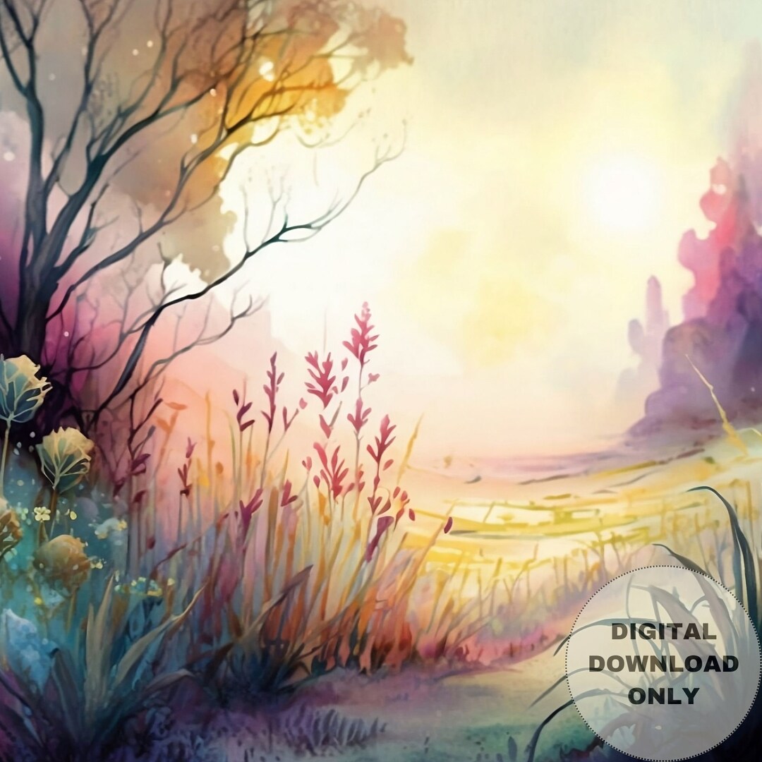 Ethereal Spring Pathway, Flowers-spring-meadow, Printable Wall Art ...