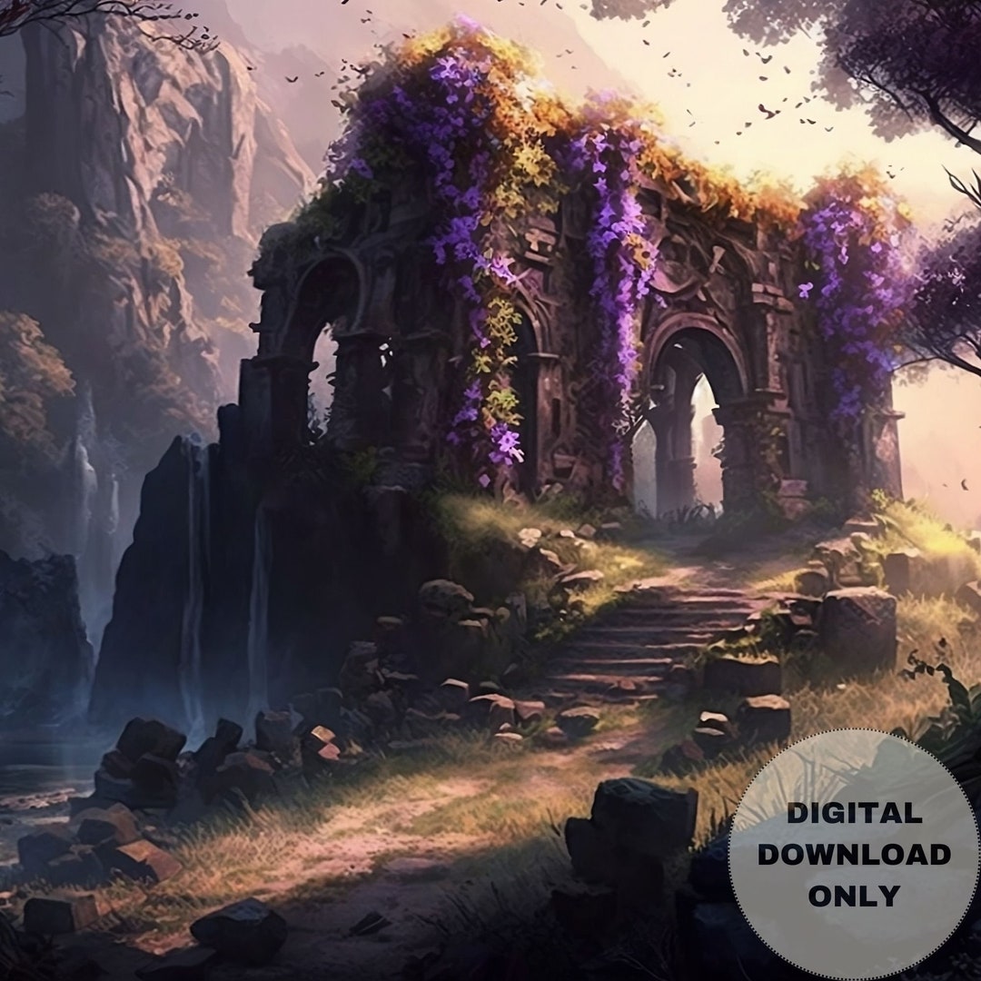 Stone Monument of the Cascading Mountain Waters, Ruins-waterfall ...