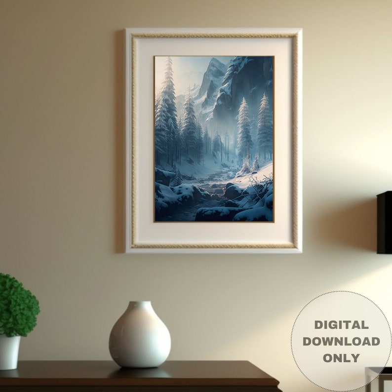 Frigid Winter River in the Mountains Shade, Winter-mountain-forest ...