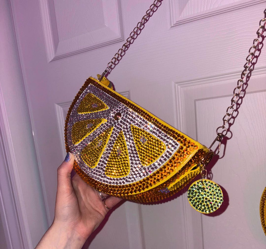Rhinestoned Half Lemon Slice Purse (crossbody) - Etsy