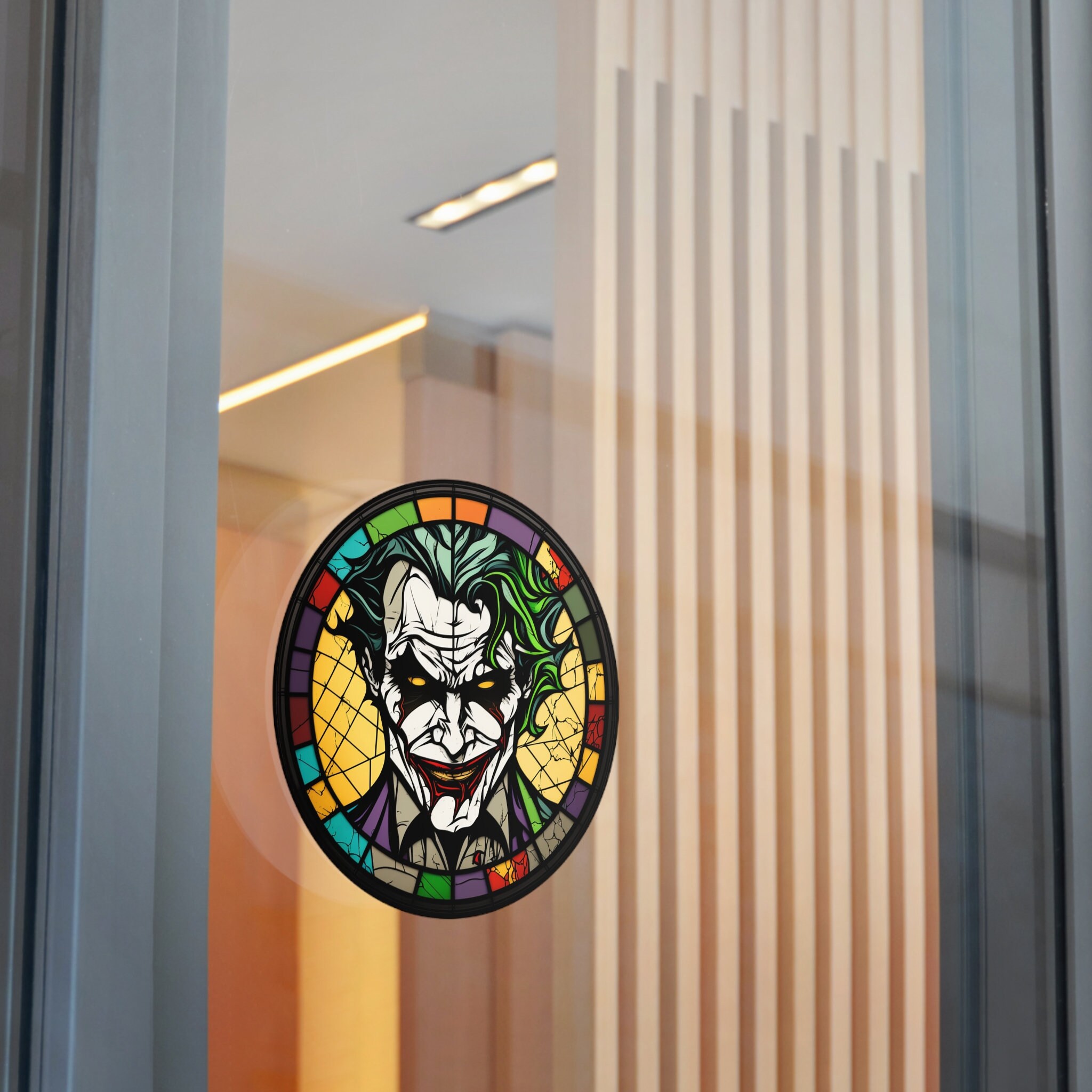 The Joker Stained Glass Style Vinyl Sticker - Etsy