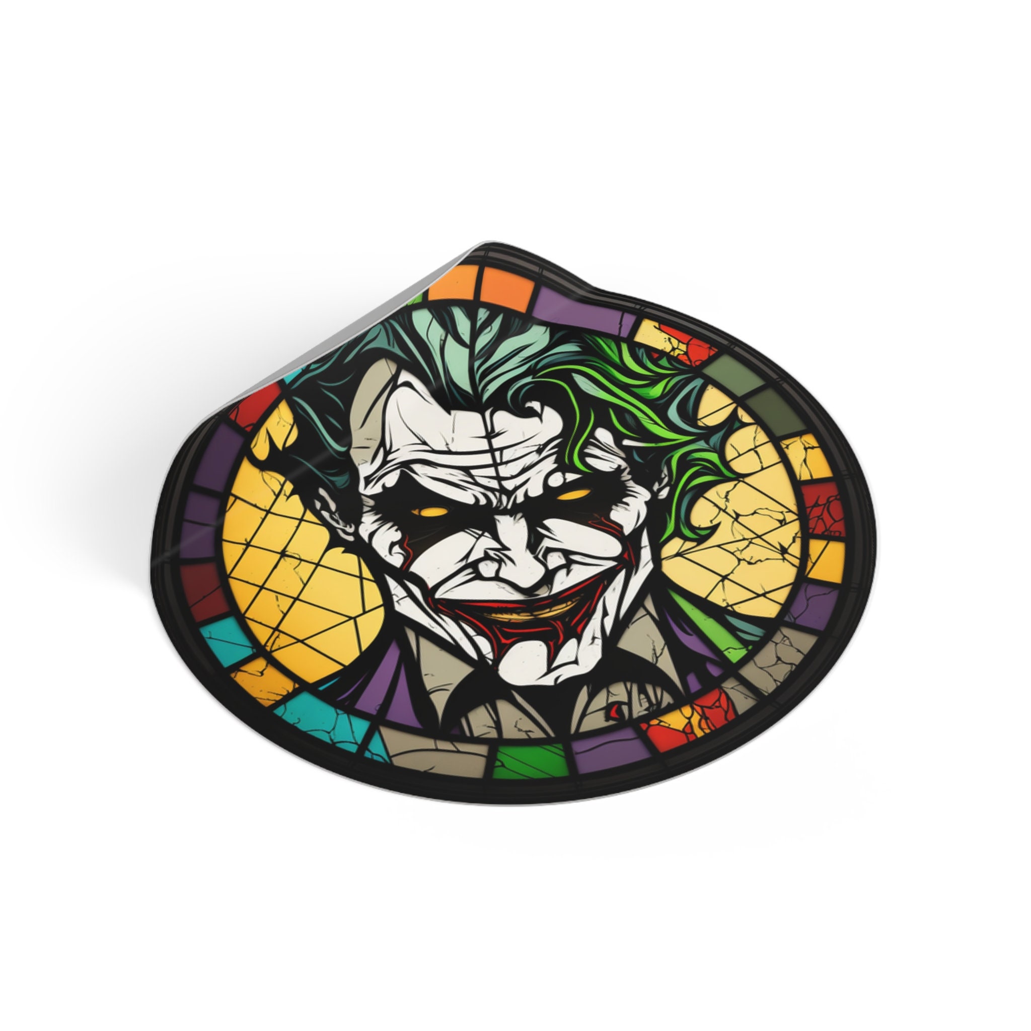 The Joker Stained Glass Style Vinyl Sticker - Etsy