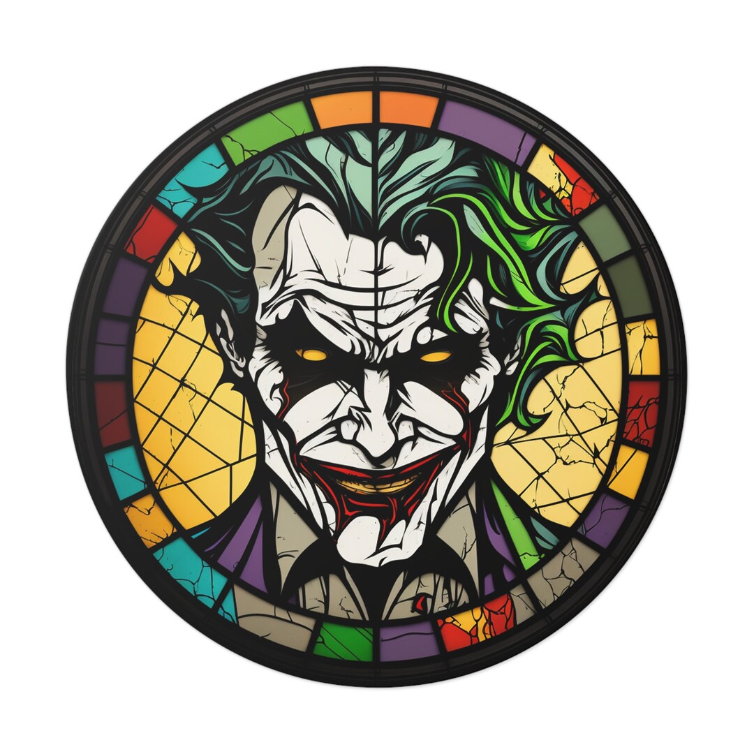 The Joker Stained Glass Style Vinyl Sticker - Etsy