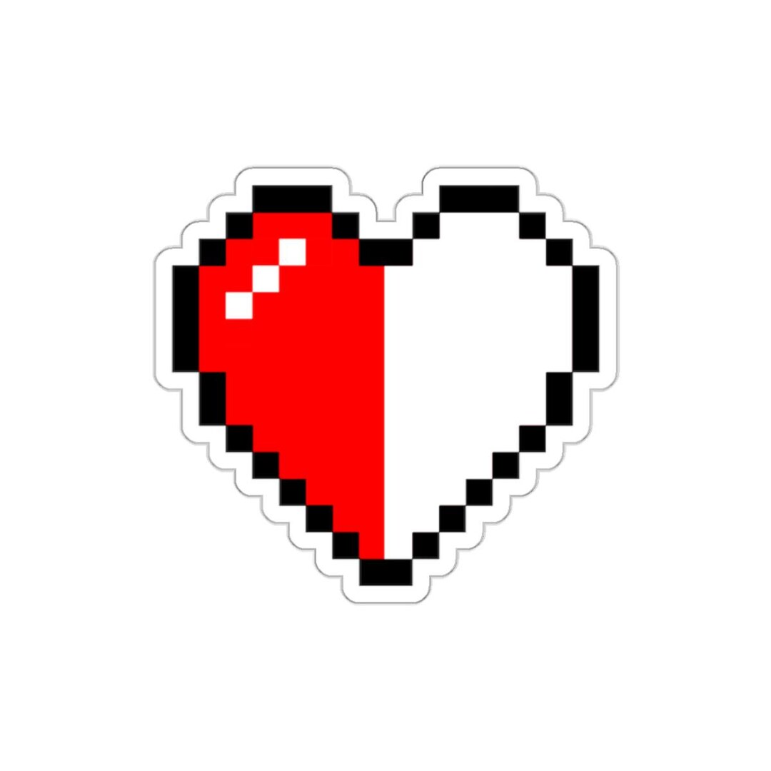 Pixel Half Heart Die-cut Stickers | Retro Gaming Stickers - Etsy