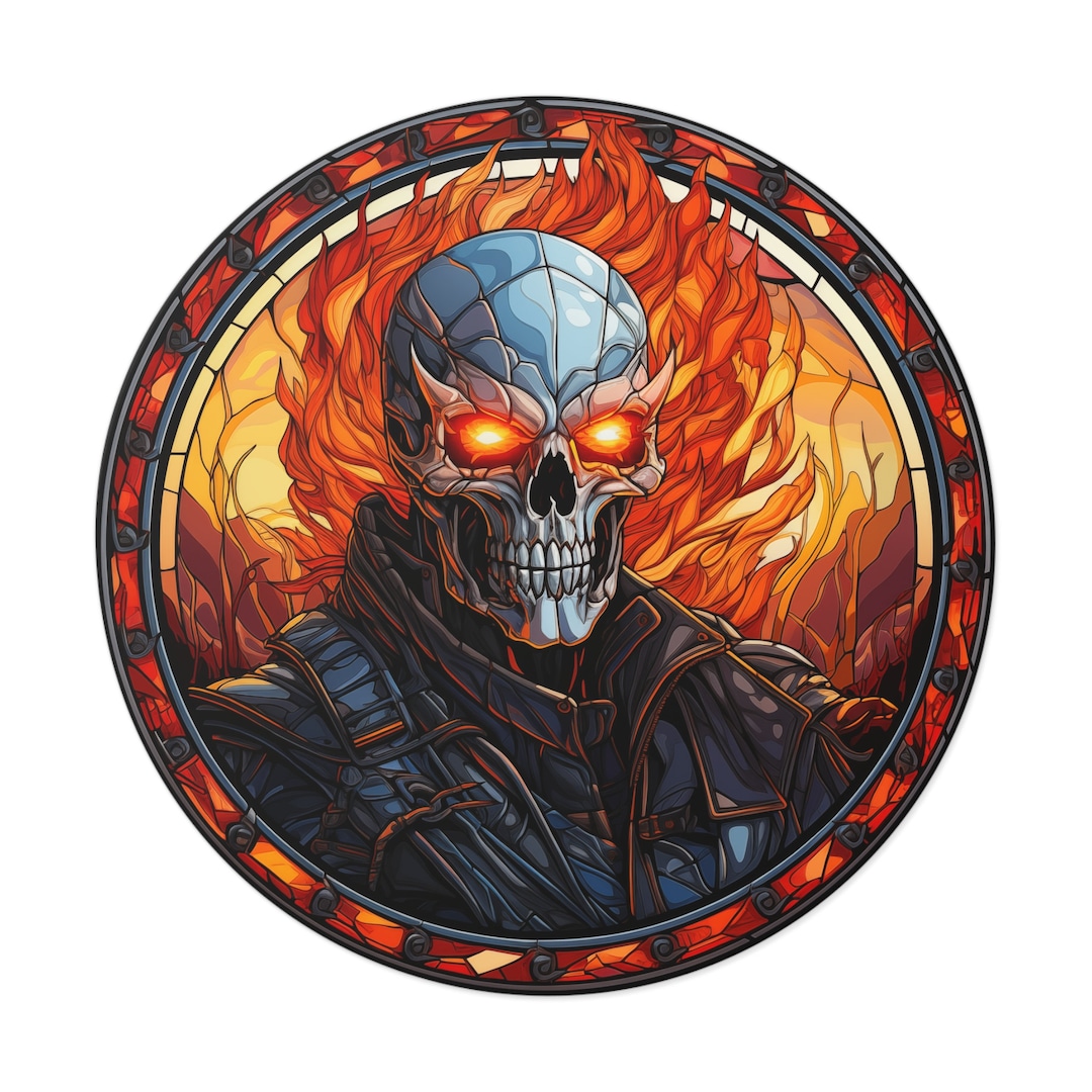 Ghost Rider Stained Glass Style Vinyl Sticker - Etsy