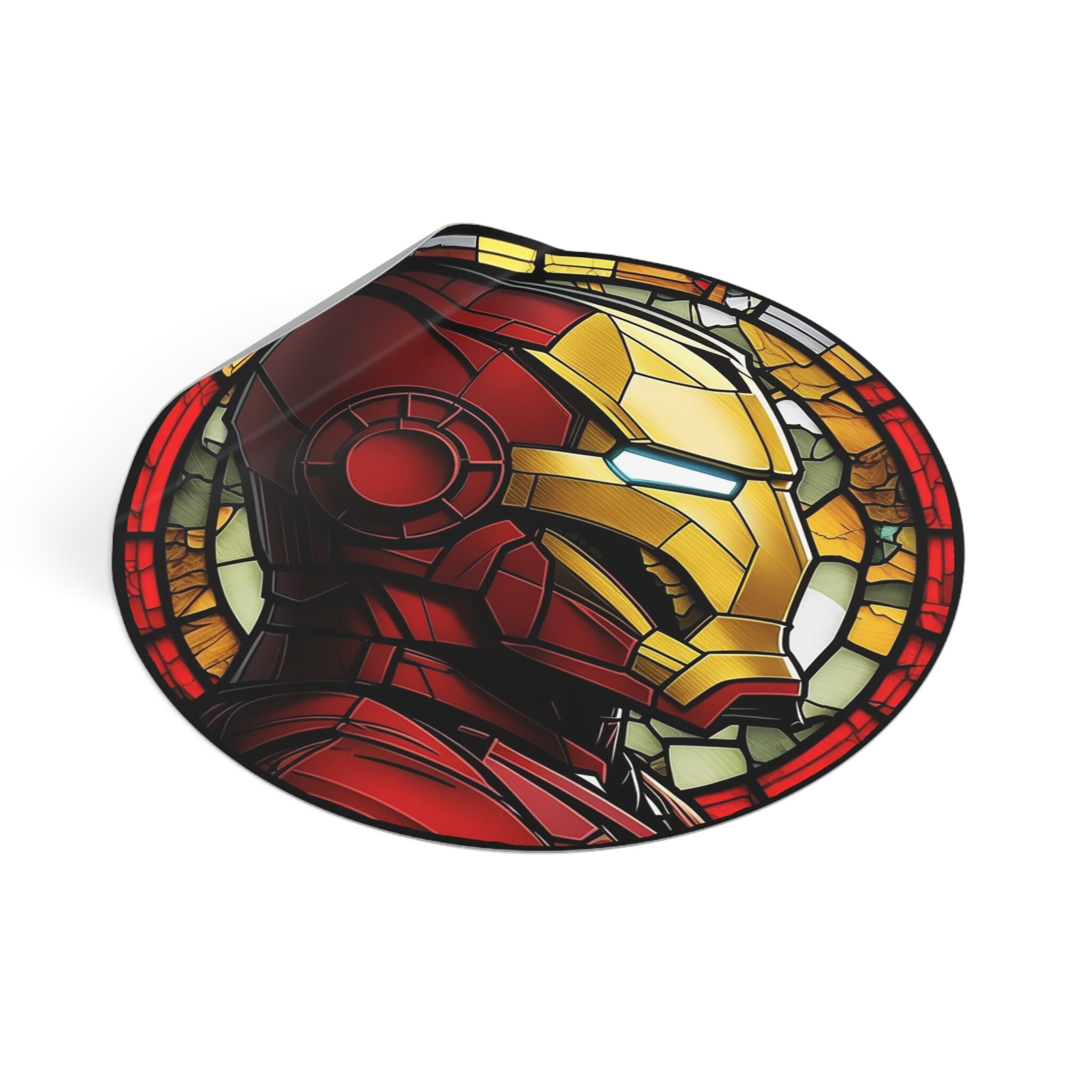 Iron Man Stained Glass Style Vinyl Sticker - Etsy