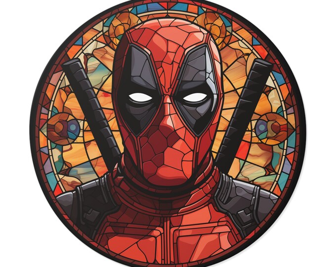 Deadpool Stained Glass Style Vinyl Sticker - Etsy