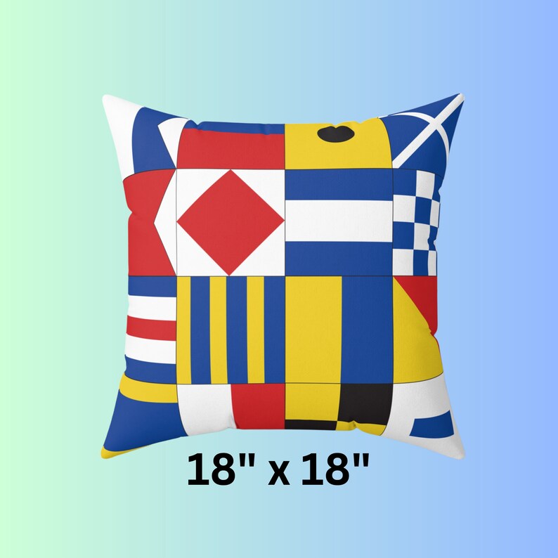 Nautical Signals Flag Throw Pillow Boat Sailor Pillow Beach House Decor ...