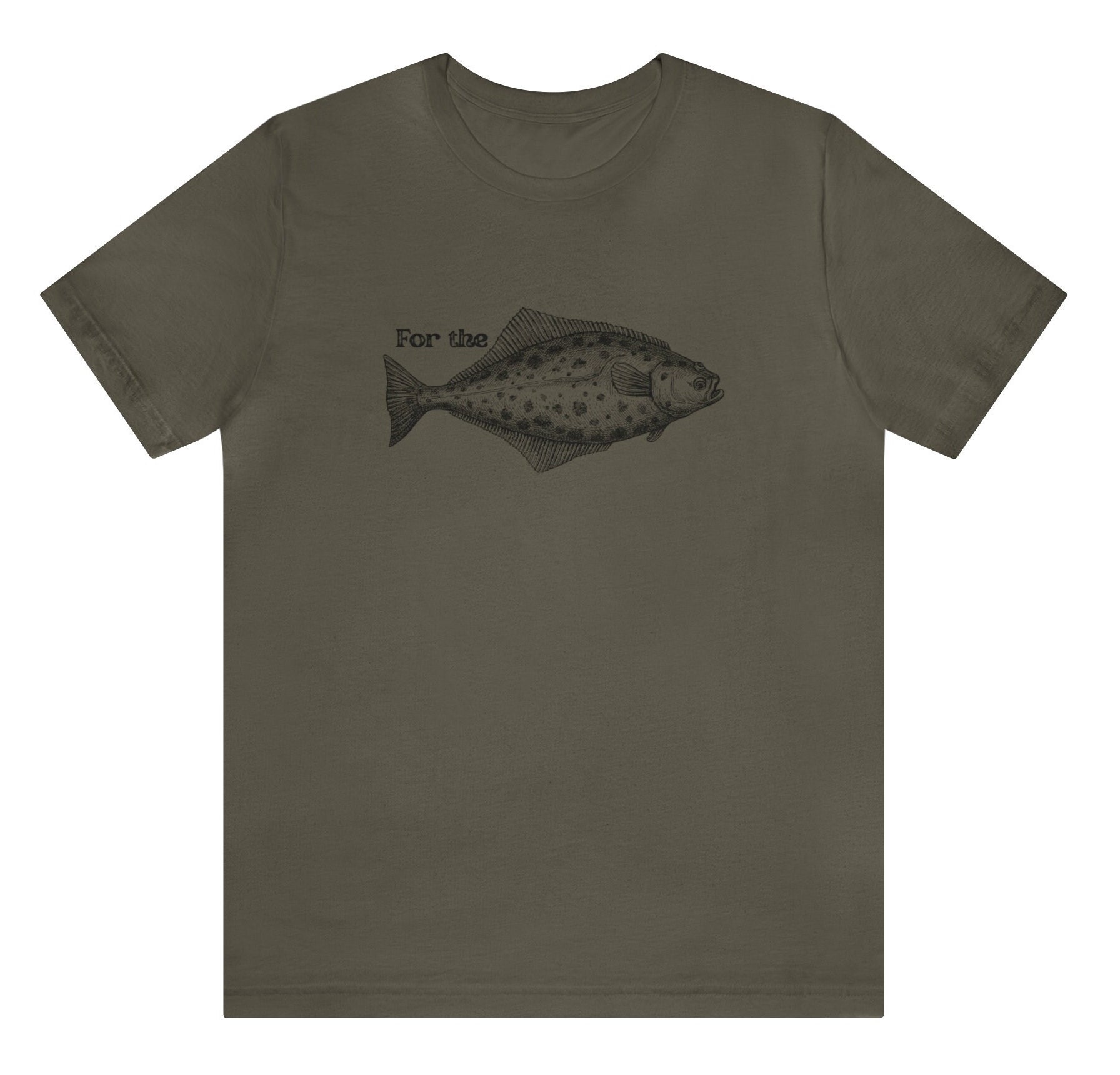 For the Halibut Fish Funny Fishing Dad Joke T-shirt Unisex Jersey Short ...