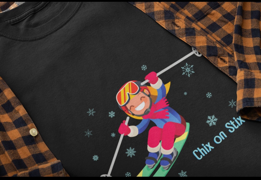 Chix on Stix | Skiing | Ski | Bella Canvas Women's Favorite Tee - Etsy
