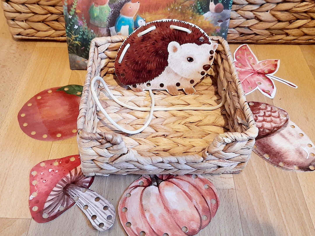 Autumn Threading Cards Montessori Lacing Cards Fine Motor Skills ...